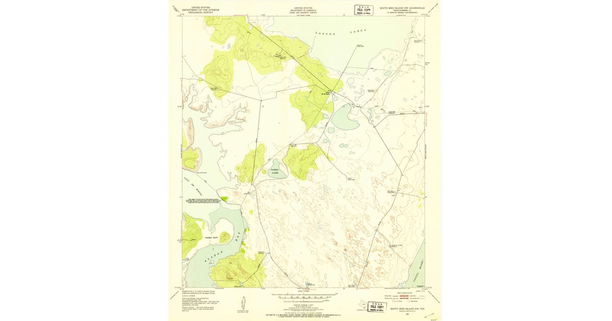 1951 Map of South Bird Island NW, Kleberg County, TX — High-Res | Pastmaps