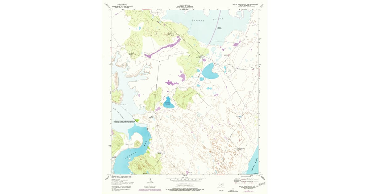 1951 Map of South Bird Island NW, Kleberg County, TX — High-Res, 1977 ...