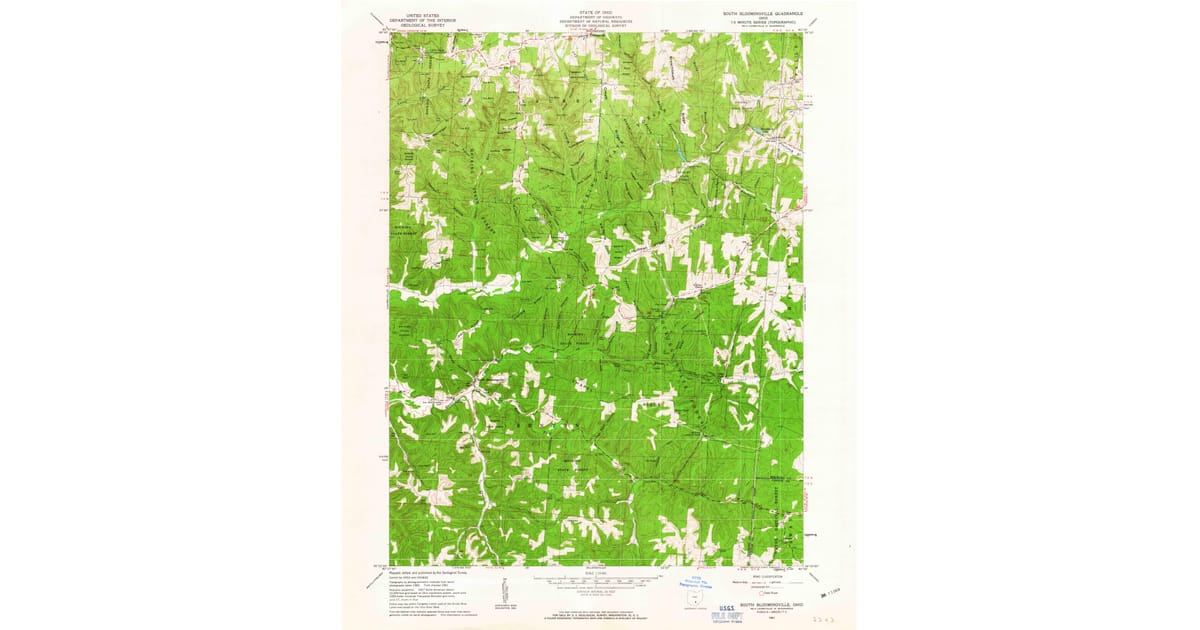 1961 Map of South Bloomingville, Hocking County, OH — High-Res | Pastmaps