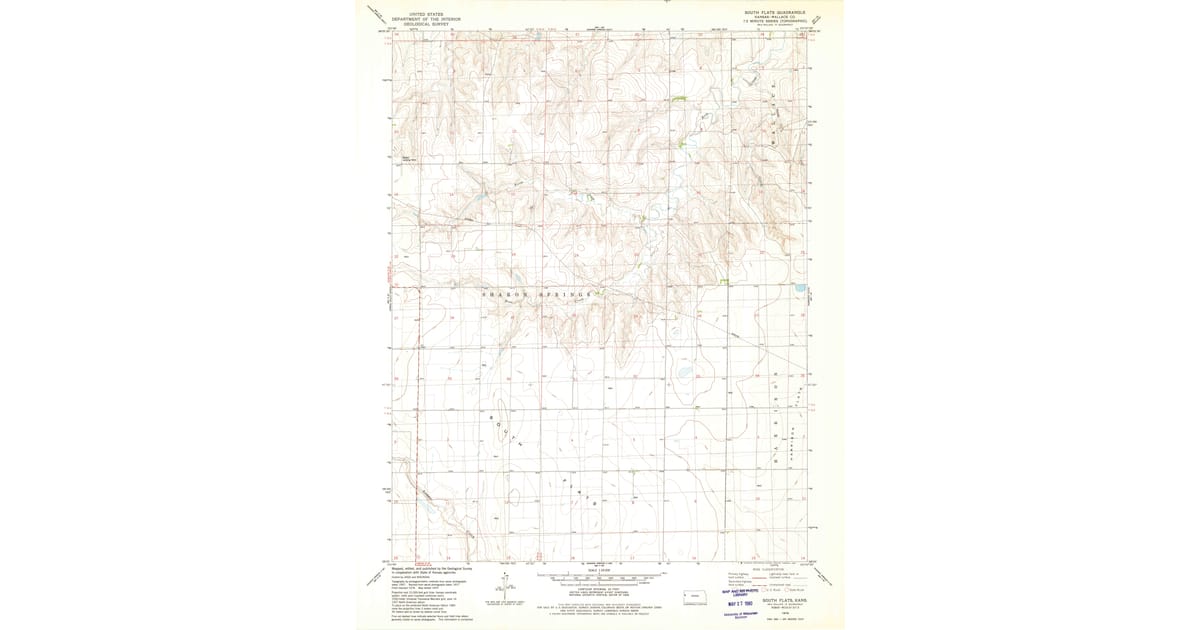 1979 Map of South Flats, Wallace County, KS — High-Res | Pastmaps