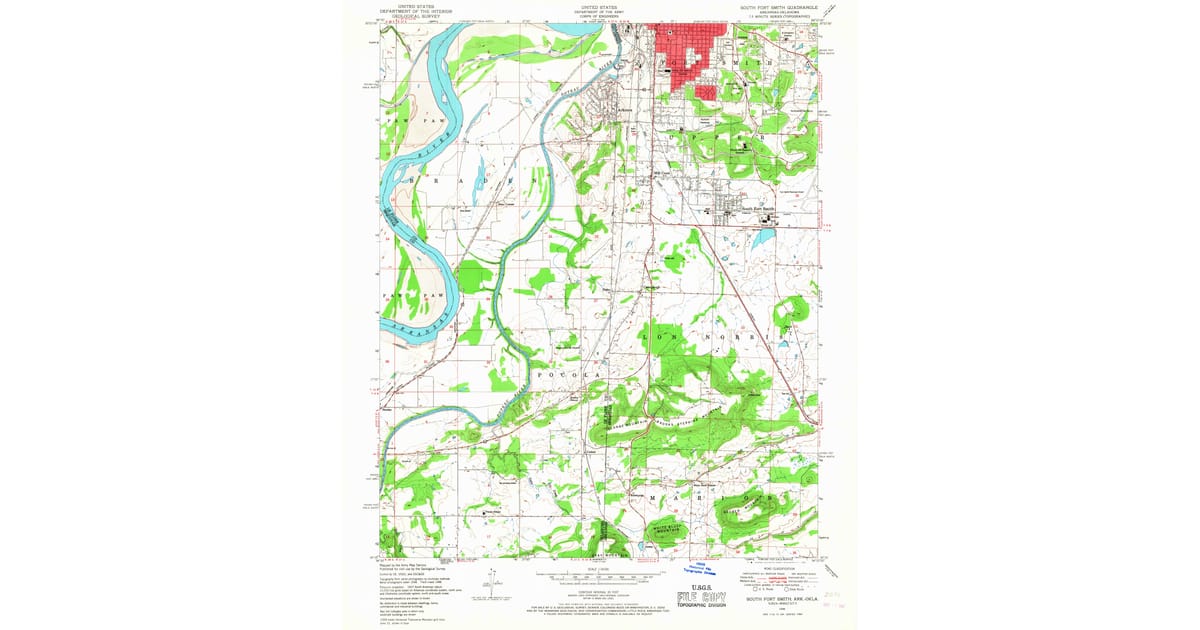 1948 Map of South Fort Smith, Sebastian County, AR — High-Res | Pastmaps