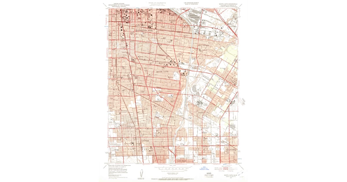 1949 Map of South Gate, CA — High-Res | Pastmaps