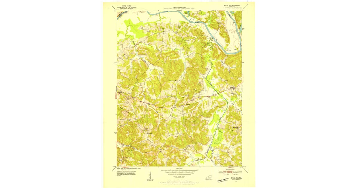 1953 Map of South Hill, Butler County, KY — High-Res | Pastmaps