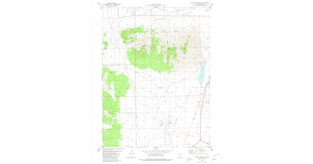 1980 Map of South Mountain, Tooele County, UT — High-Res | Pastmaps