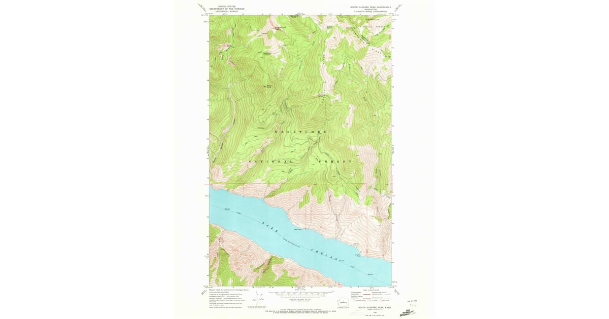 1968 Map of South Navarre Peak, Chelan County, WA — High-Res | Pastmaps