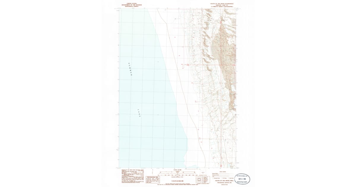 1986 Map of South of Ana River, Lake County, OR — High-Res | Pastmaps