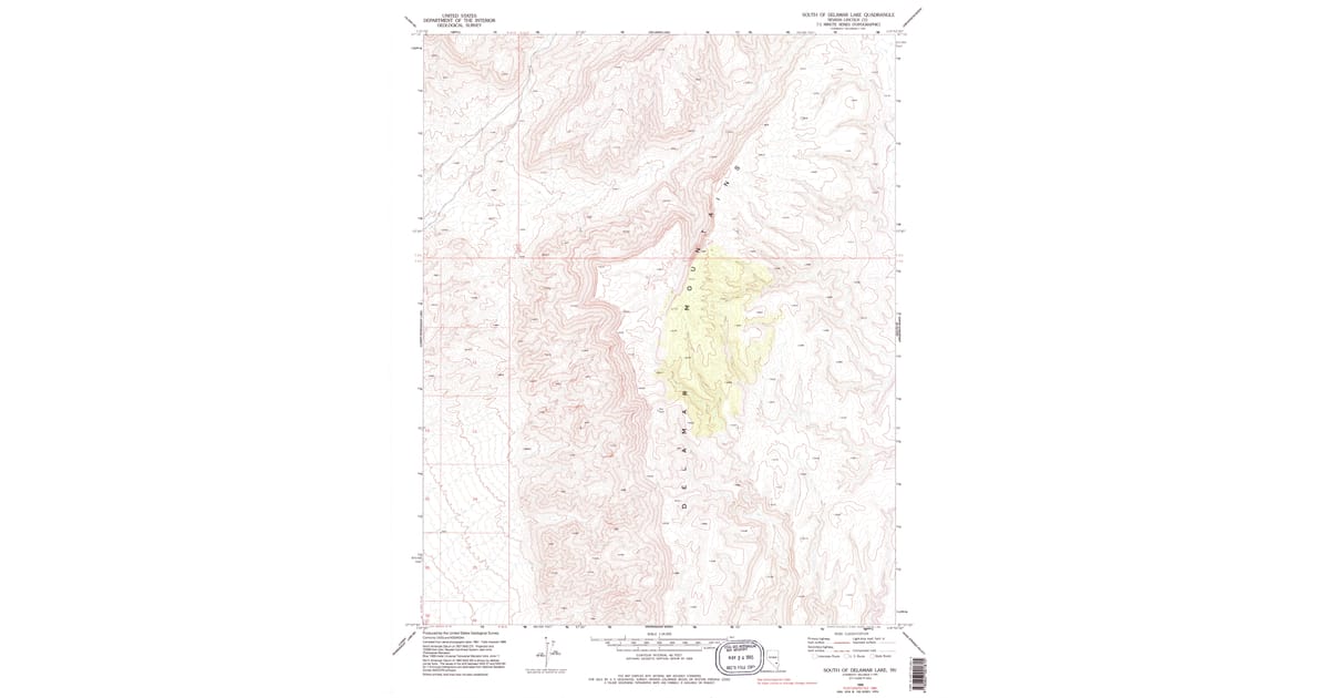 1969 Map of South of Delamar Lake, Lincoln County, NV — High-Res, 1995 ...