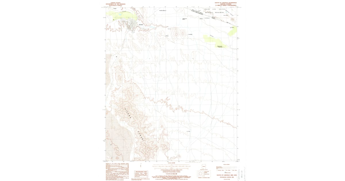 1988 Map of South of Lukeville, Pima County, AZ — High-Res | Pastmaps
