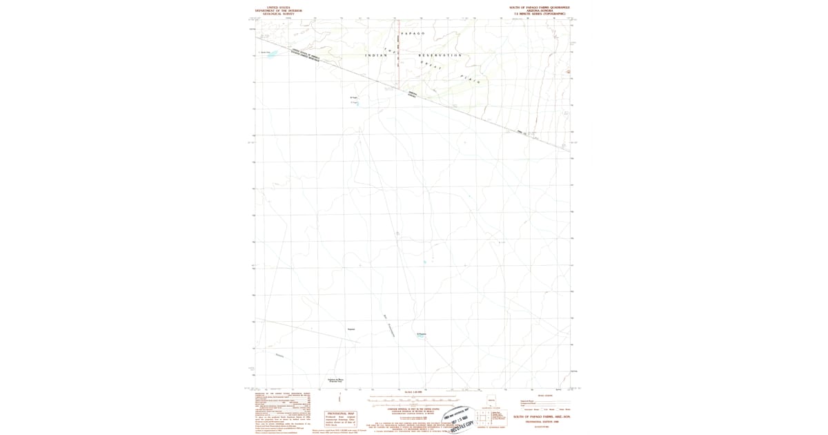 1988 Map of South of Papago Farms, Pima County, AZ — High-Res | Pastmaps