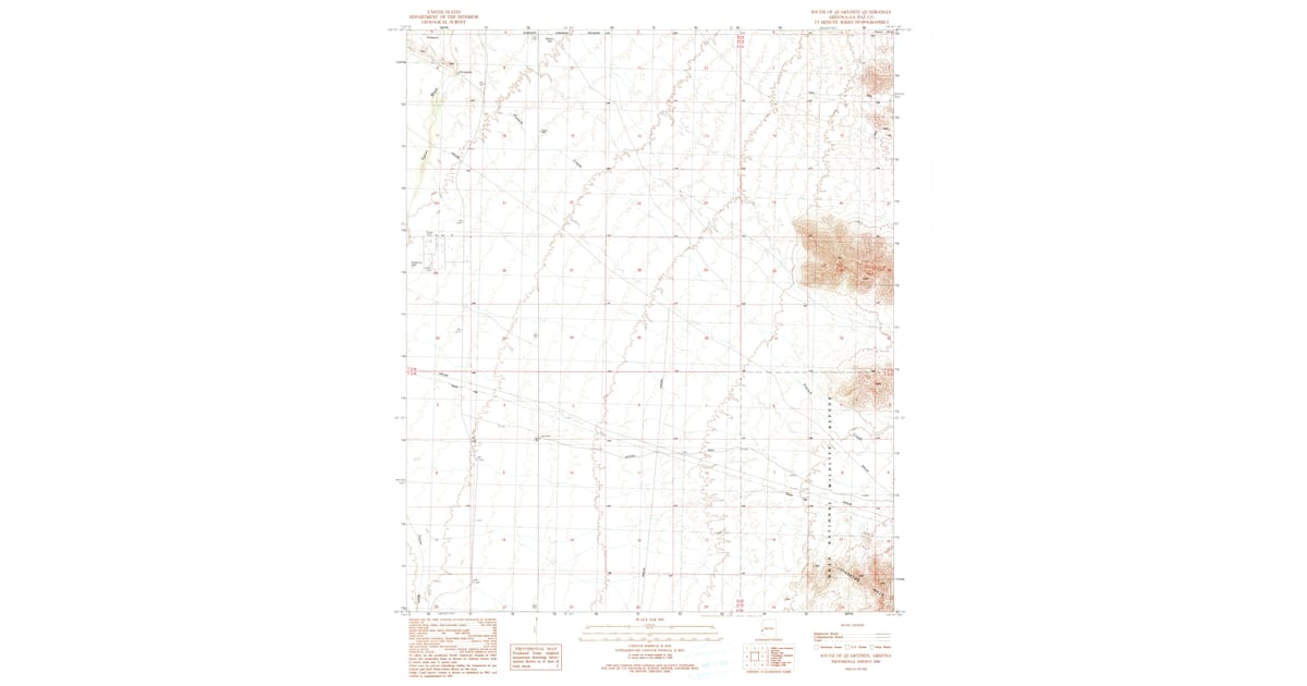 1990 Map of South of Quartzsite, La Paz County, AZ — High-Res | Pastmaps