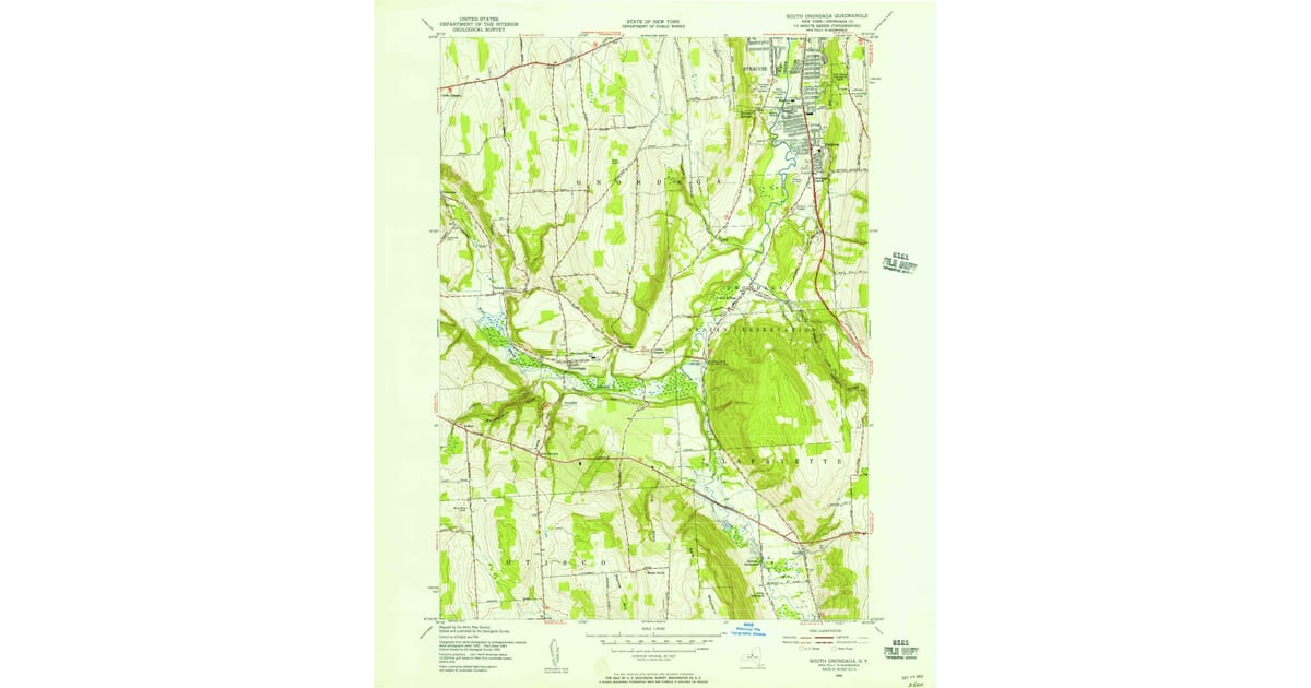 1955 Map of South Onondaga, Onondaga County, NY — High-Res | Pastmaps