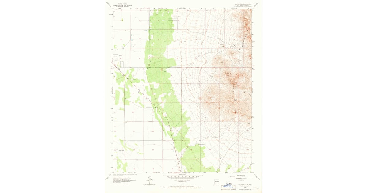 1965 Map of South Peak, Luna County, NM — High-Res | Pastmaps