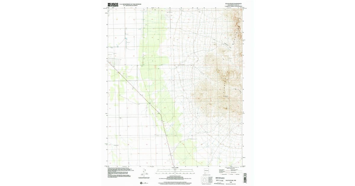 1996 Map of South Peak, Luna County, NM — High-Res | Pastmaps