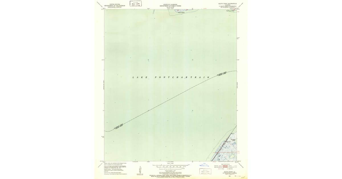 1951 Map of South Point, Orleans Parish, LA — High-Res | Pastmaps