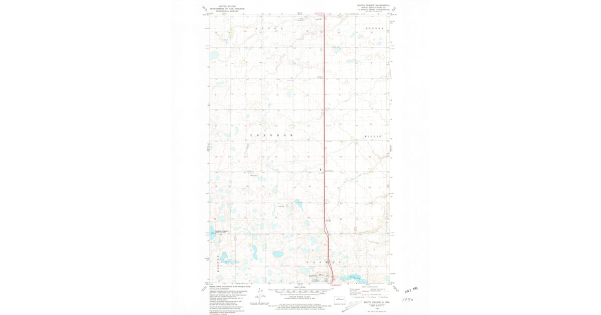 1980 Map of South Prairie, Ward County, ND — High-Res | Pastmaps