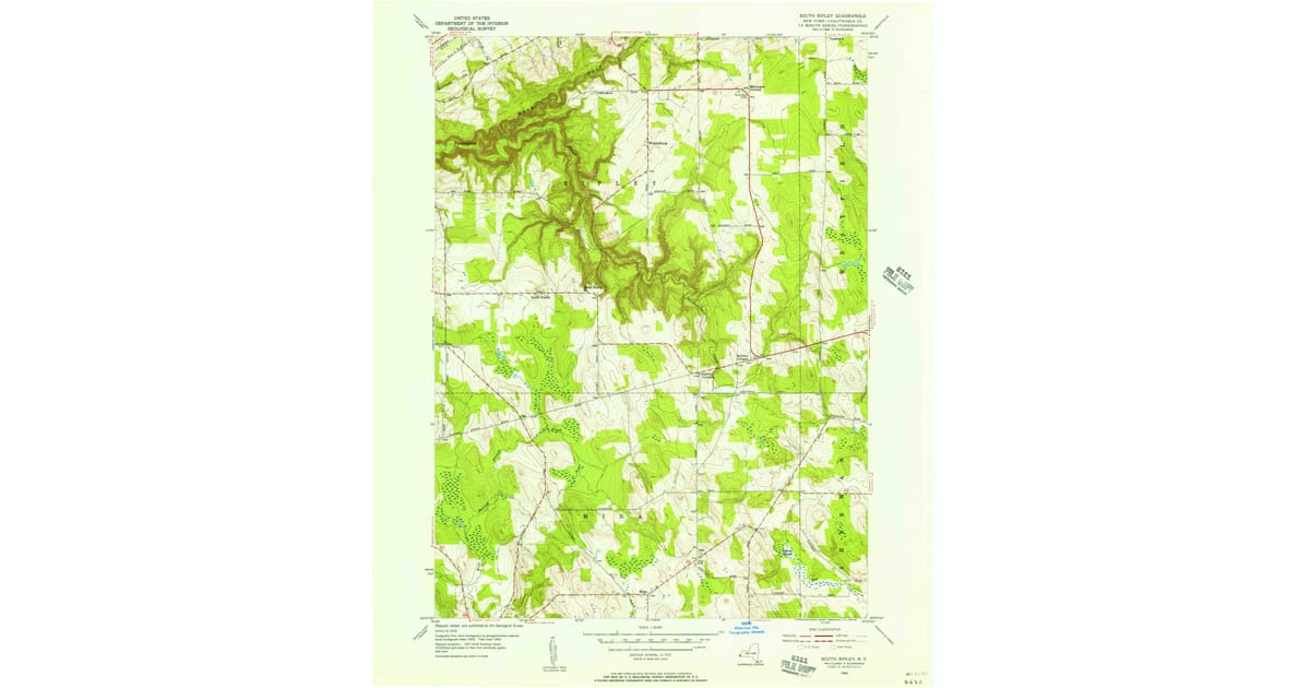 1954 Map of South Ripley, Chautauqua County, NY — High-Res | Pastmaps
