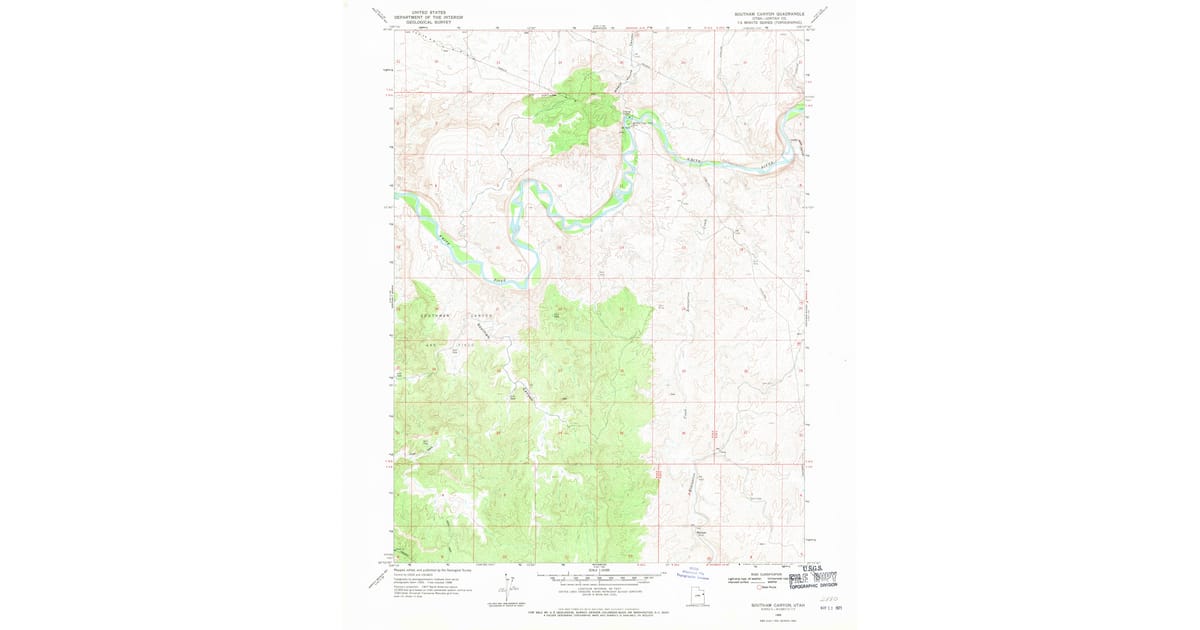 1968 Map of Southam Canyon, Uintah County, UT — High-Res | Pastmaps