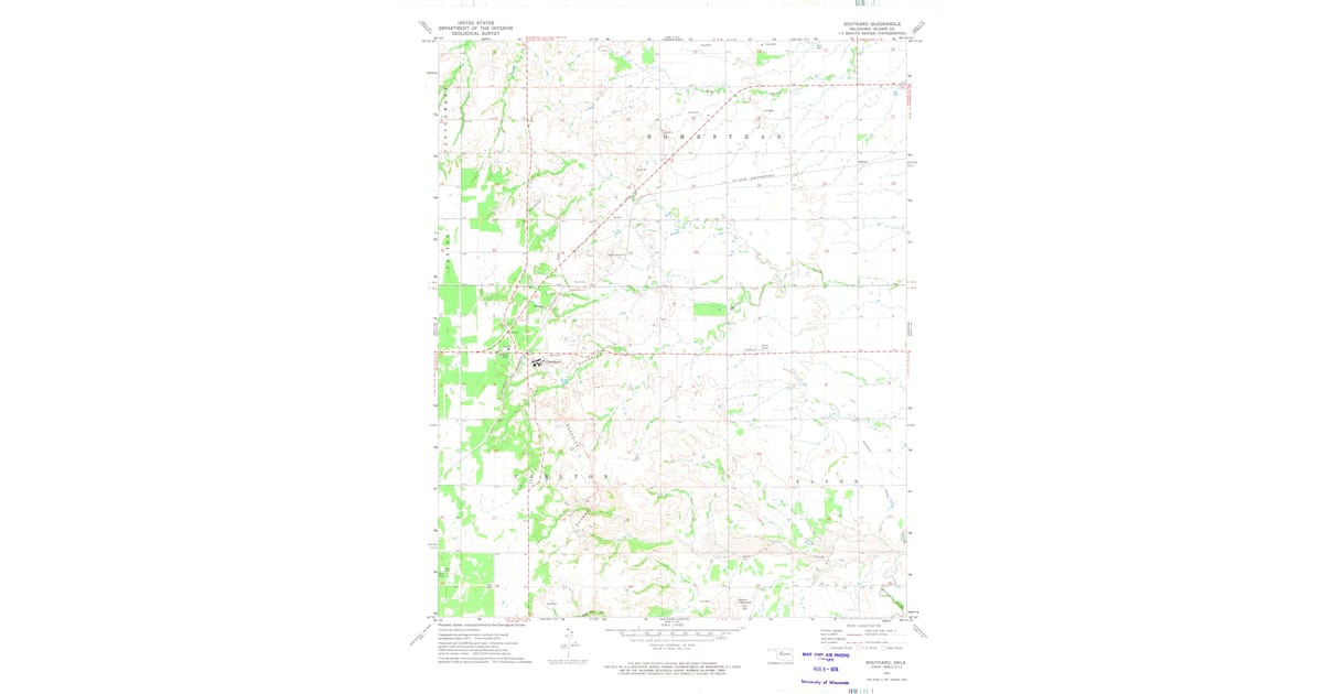 1972 Map of Southard, Blaine County, OK — High-Res | Pastmaps