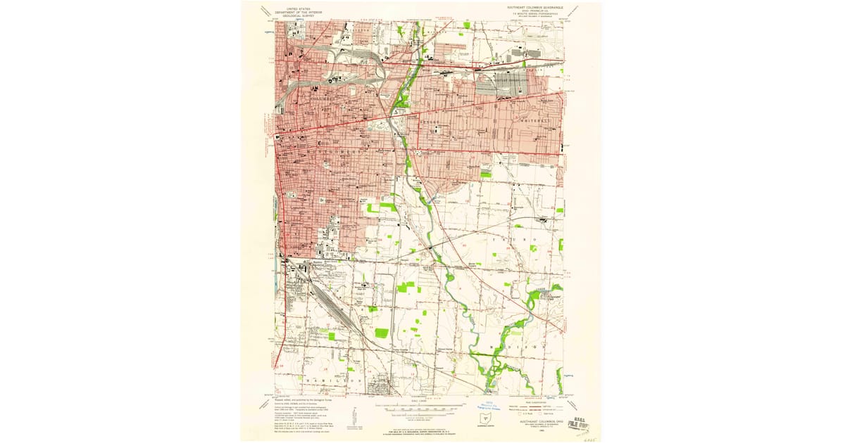 1955 Map of Southeast Columbus, Franklin County, OH — High-Res | Pastmaps