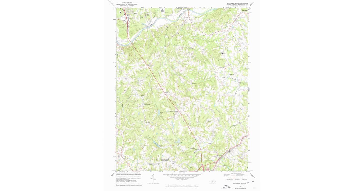 1971 Map of Southeast Eden, Rockingham County, NC — High-Res | Pastmaps