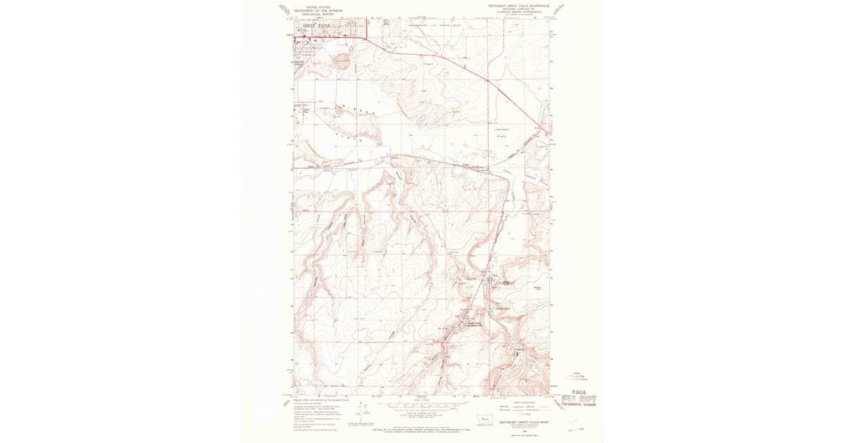 1965 Map of Southeast Great Falls, Cascade County, MT — High-Res | Pastmaps
