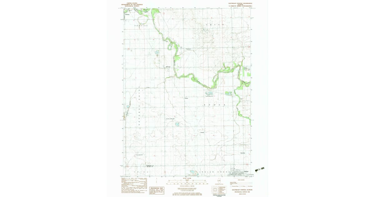 1983 Map of Southeast Pontiac, Livingston County, IL — High-Res | Pastmaps