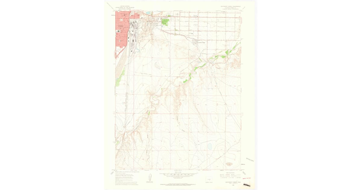 1960 Map of Southeast Pueblo, Pueblo County, CO — High-Res | Pastmaps