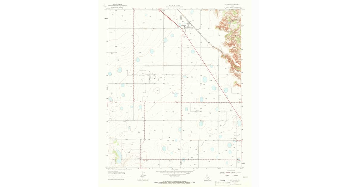 1965 Map of Southland, Lynn County, TX — High-Res | Pastmaps