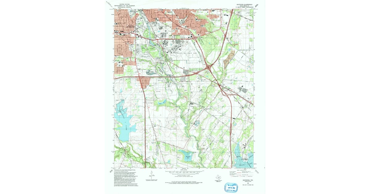 1992 Map of Southton, Bexar County, TX — High-Res | Pastmaps