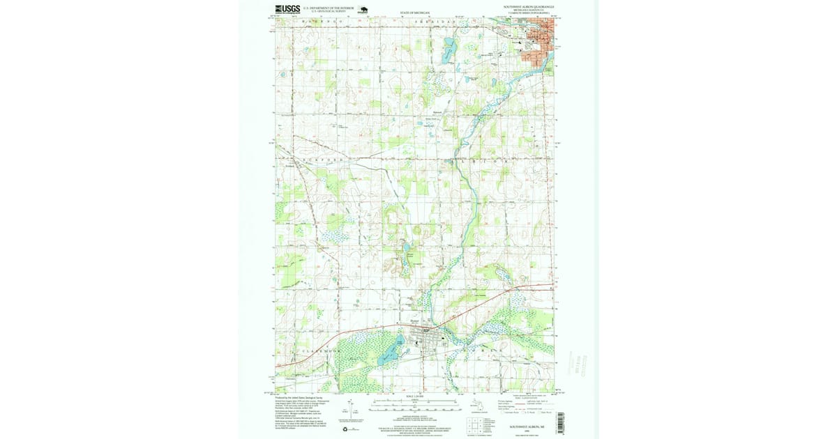 1995 Map of Southwest Albion, Calhoun County, MI — High-Res | Pastmaps