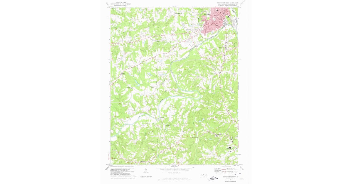1971 Map of Southwest Eden, Rockingham County, NC — High-Res | Pastmaps