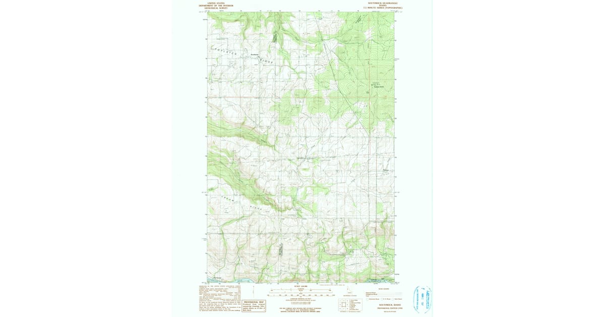 1990 Map of Southwick, Clearwater County, ID — High-Res | Pastmaps