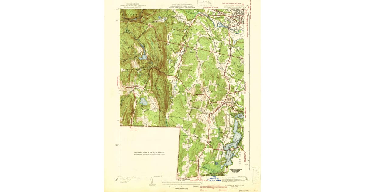 1942 Map of Southwick, Hampden County, MA — High-Res | Pastmaps