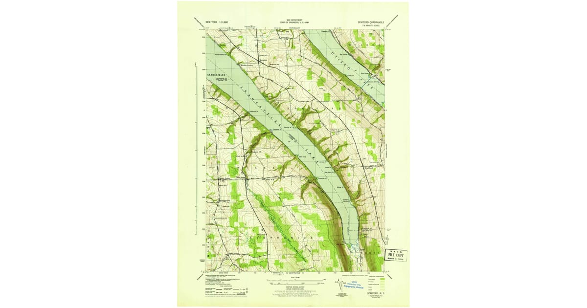 1943 Map of Spafford, Cayuga County, NY — High-Res | Pastmaps