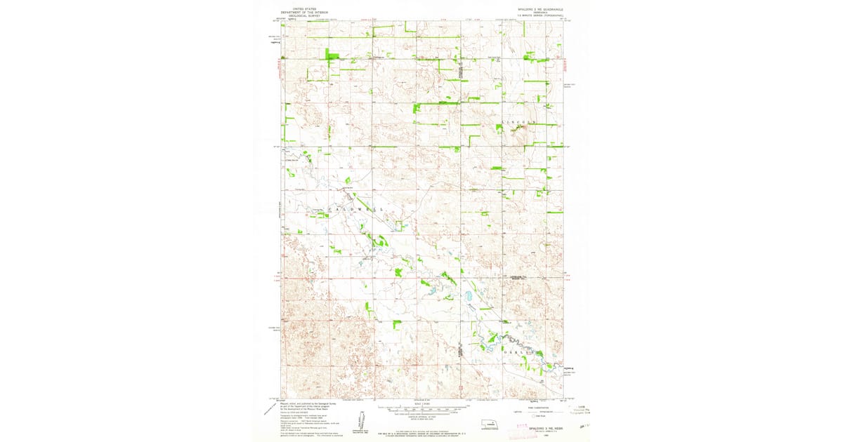 1960 Map of Spalding 2 NE, Wheeler County, NE — High-Res | Pastmaps