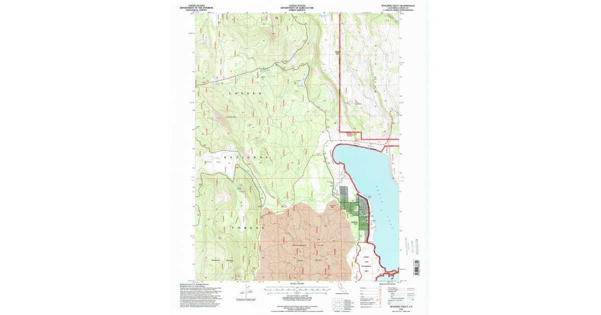 1995 Map of Spalding Tract, Lassen County, CA — High-Res | Pastmaps