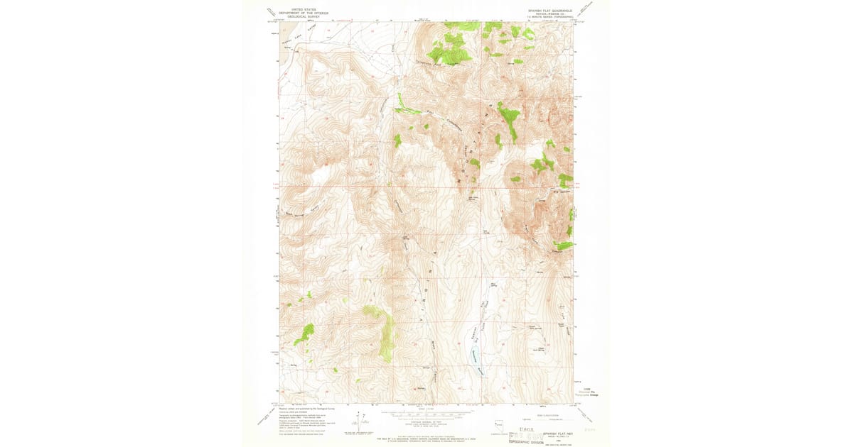 1964 Map of Spanish Flat, Washoe County, NV — High-Res | Pastmaps