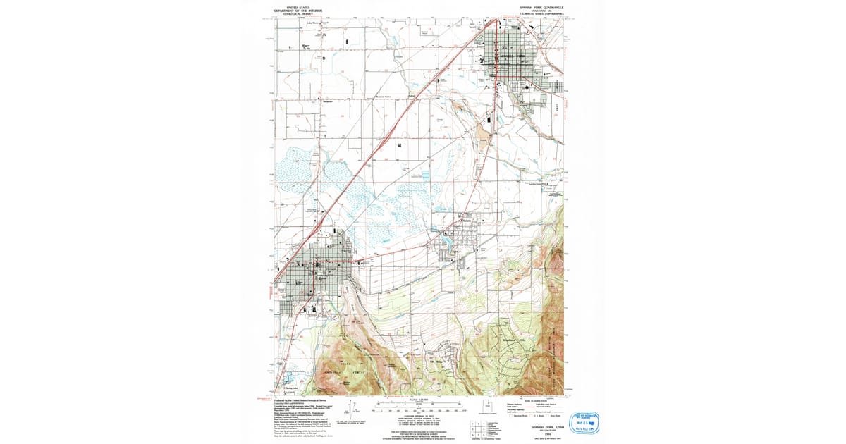 1994 Map of Spanish Fork, UT — High-Res | Pastmaps