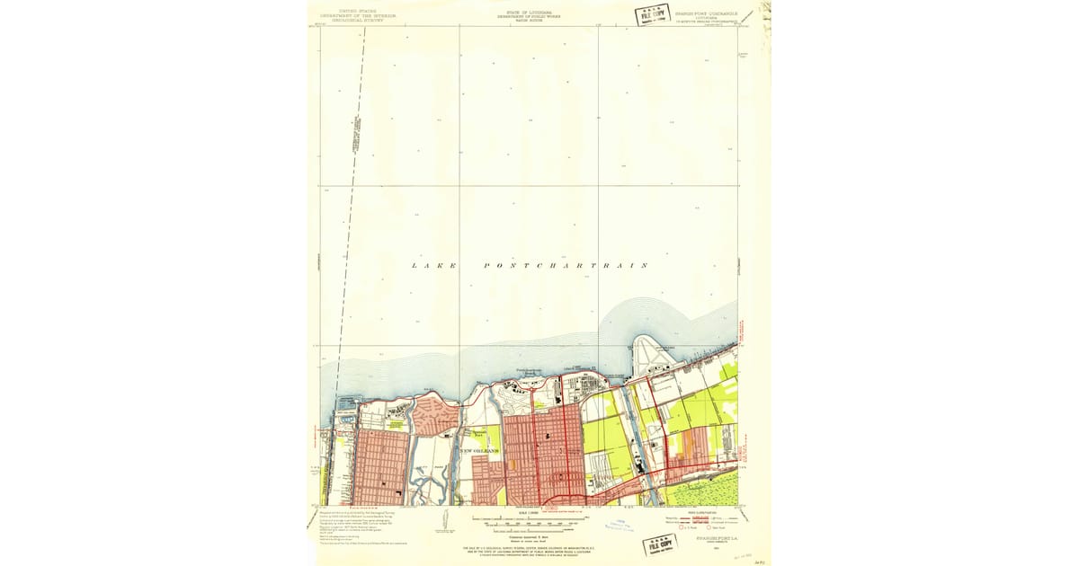 1951 Map of Spanish Fort, Orleans Parish, LA — High-Res | Pastmaps