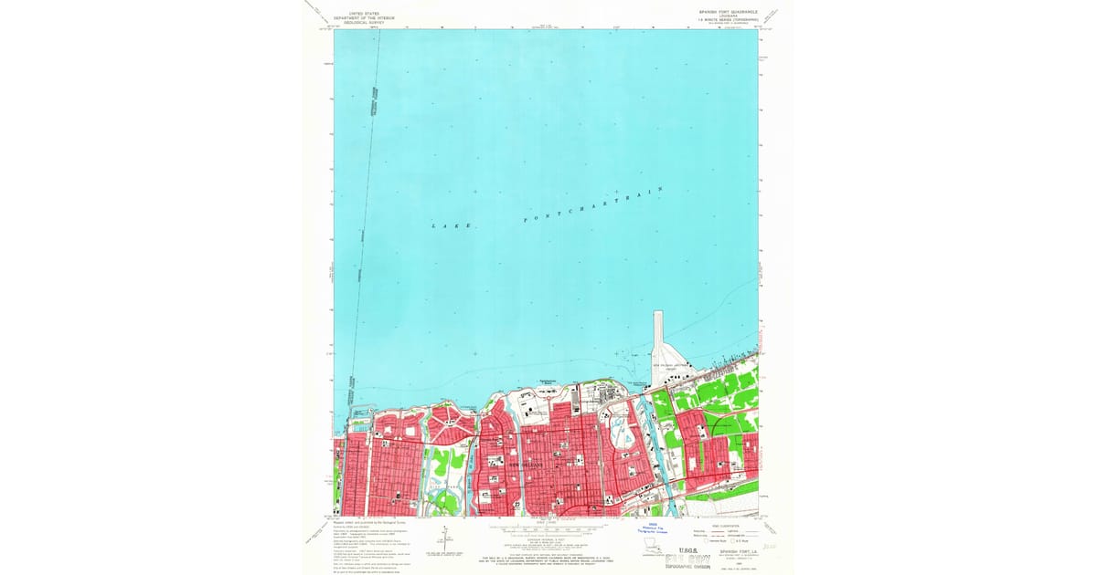 1965 Map of Spanish Fort, Orleans Parish, LA — High-Res | Pastmaps