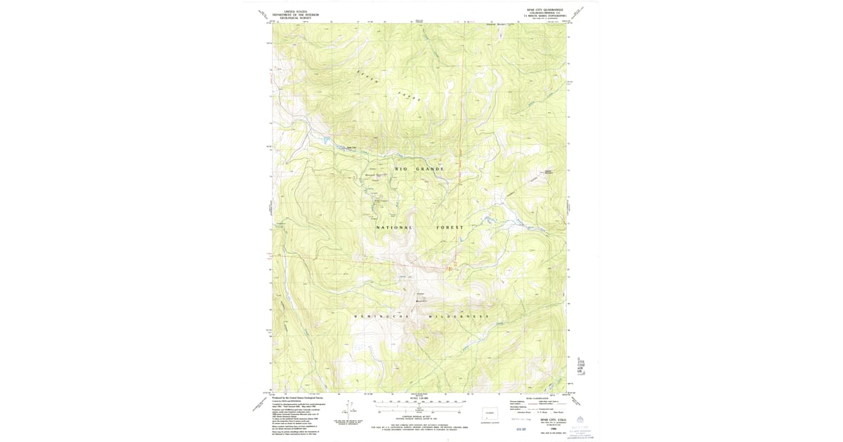 1986 Map of Spar City, Mineral County, CO — High-Res | Pastmaps