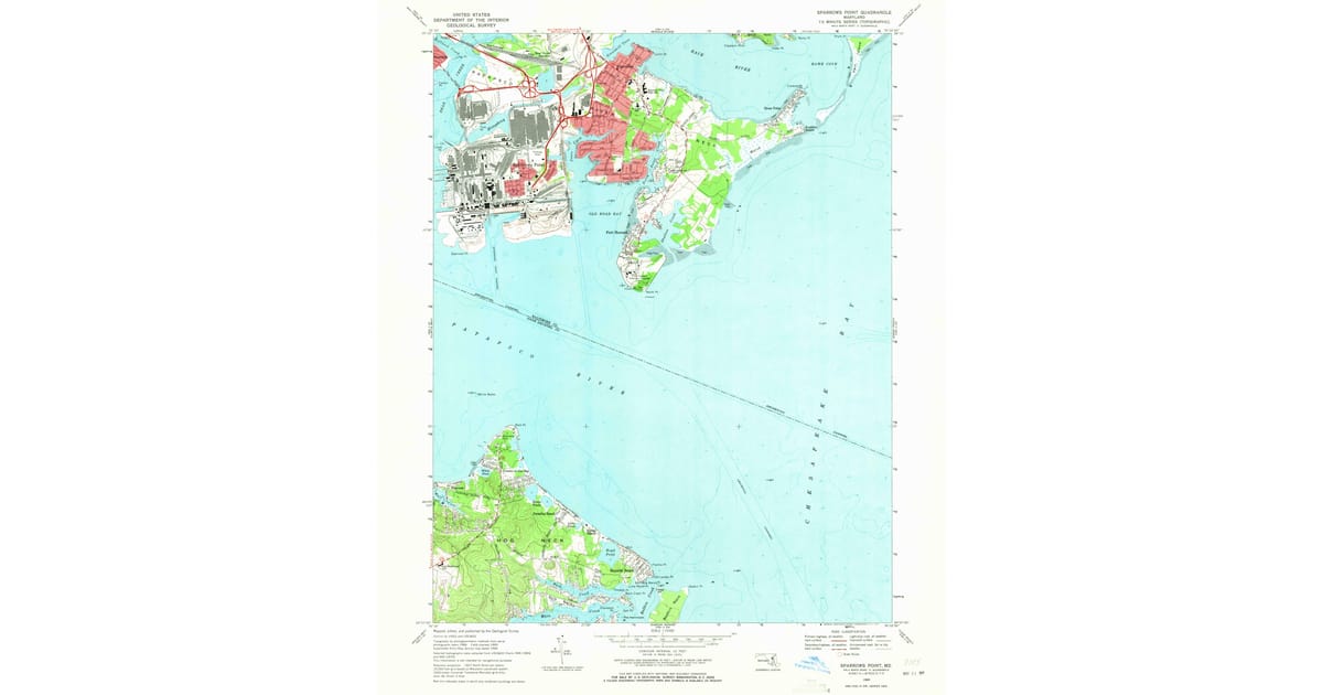 1969 Map of Sparrows Point, Baltimore County, MD — High-Res | Pastmaps