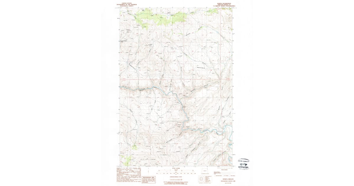 1988 Map of Sparta, Baker County, OR — High-Res | Pastmaps