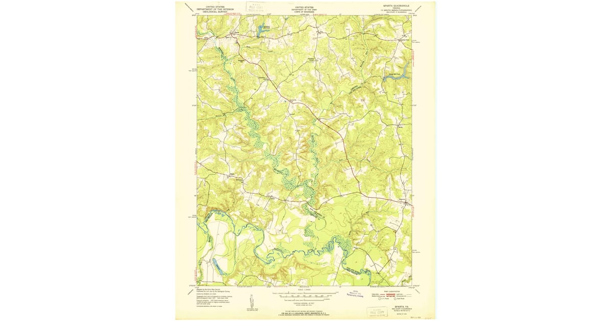 1951 Map of Sparta, Caroline County, VA — High-Res | Pastmaps