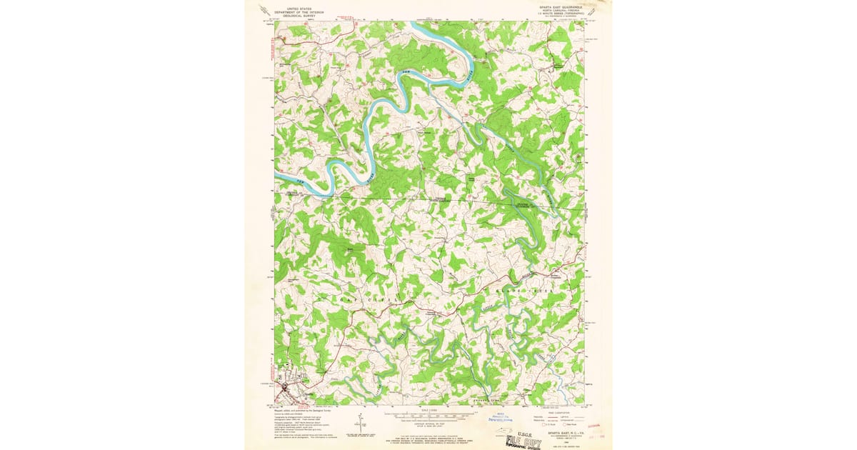 1966 Map of Sparta East, Alleghany County, NC — High-Res | Pastmaps