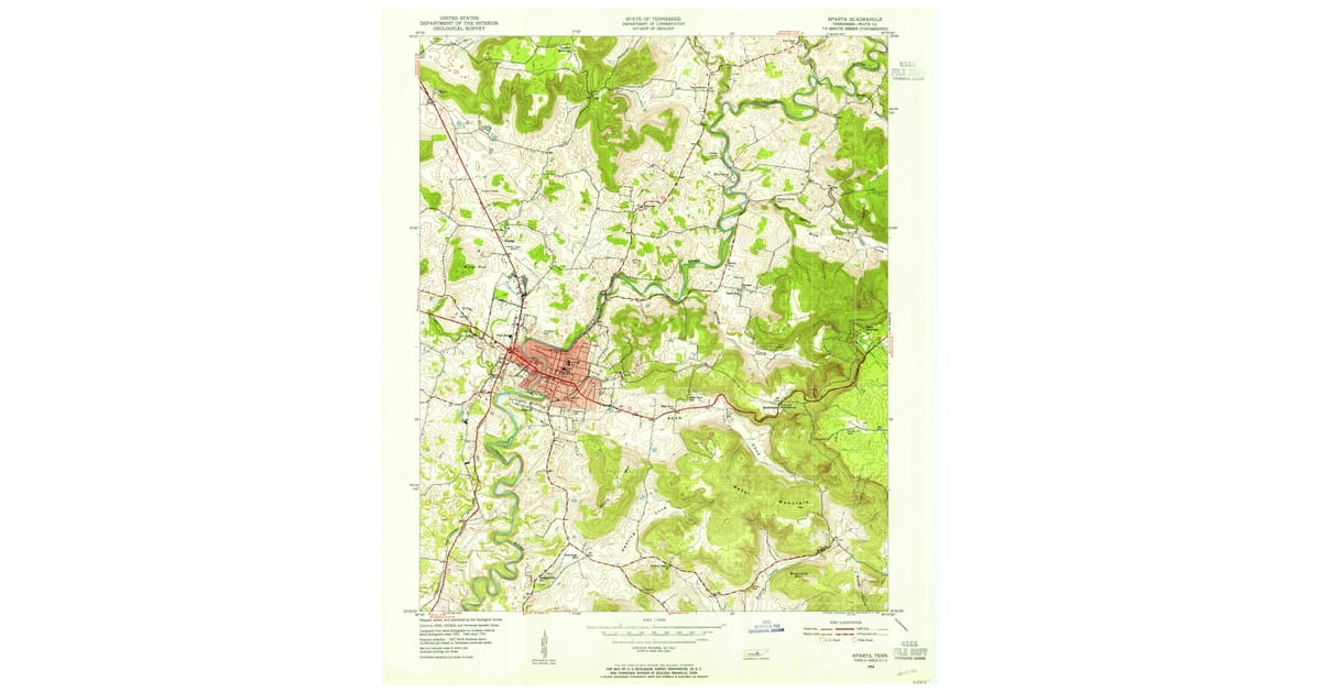 1954 Map of Sparta, TN — High-Res | Pastmaps