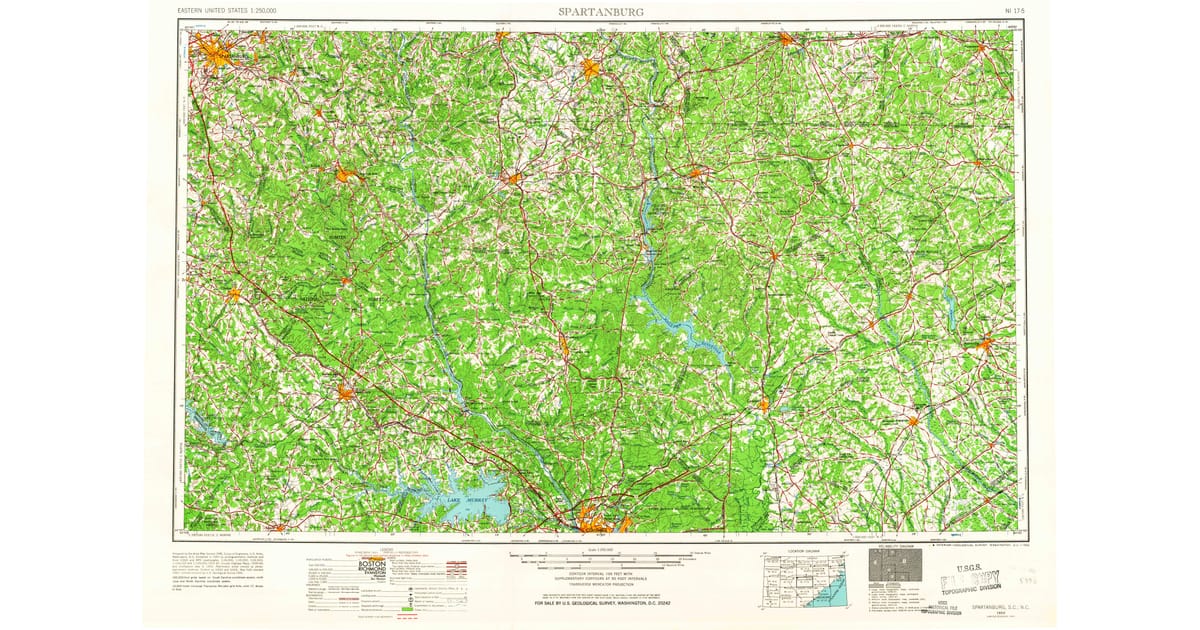 1950s Maps of Cross Anchor Farms, Spartanburg County | Pastmaps