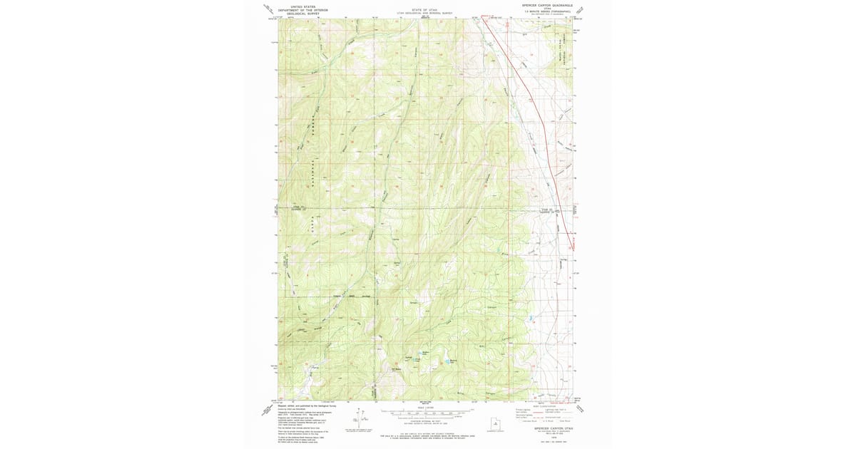 1979 Map of Spencer Canyon, Utah County, UT — High-Res | Pastmaps