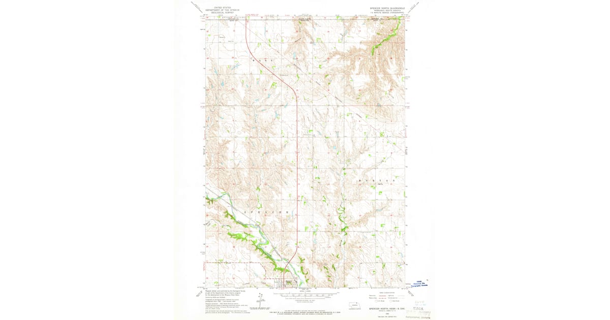1964 Map of Spencer North, Boyd County, NE — High-Res | Pastmaps