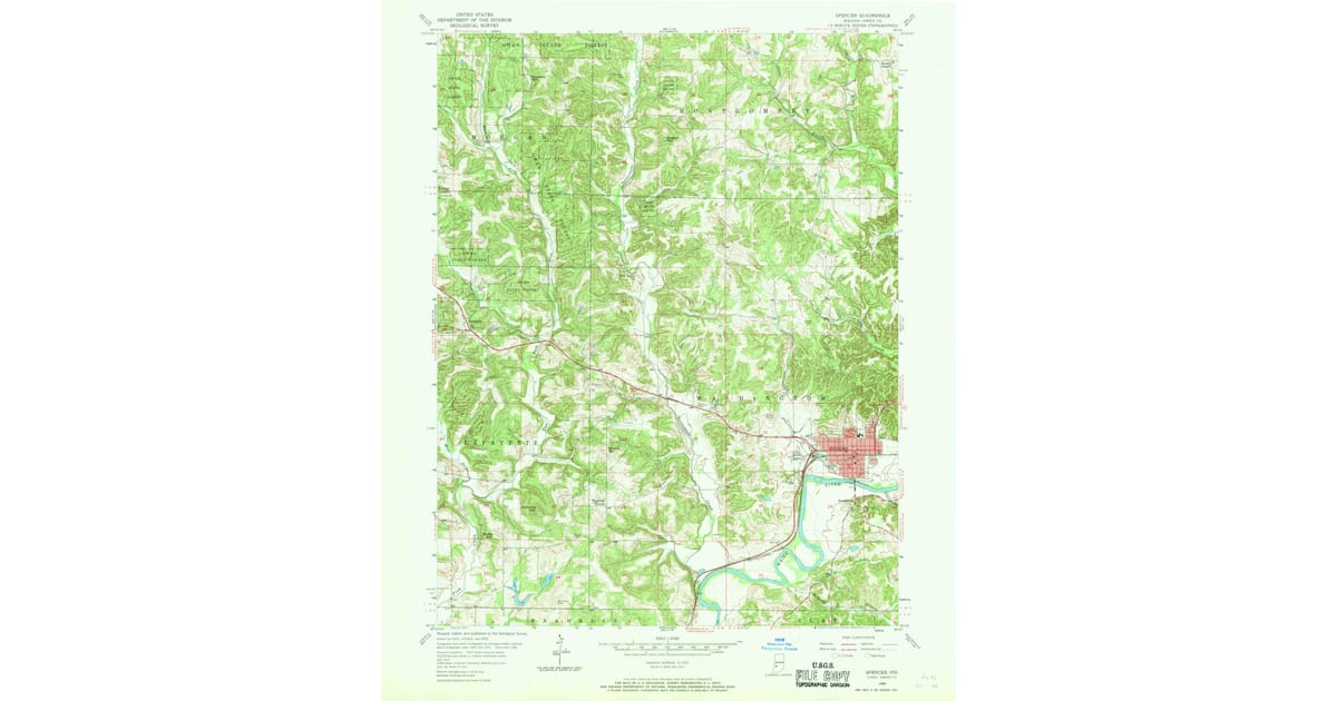 1956 Map of Spencer, IN — High-Res | Pastmaps